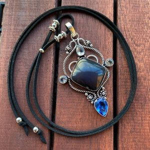Silverskylight | Jewelry | 925 Sterling Silver Black Obsidian Blue ...